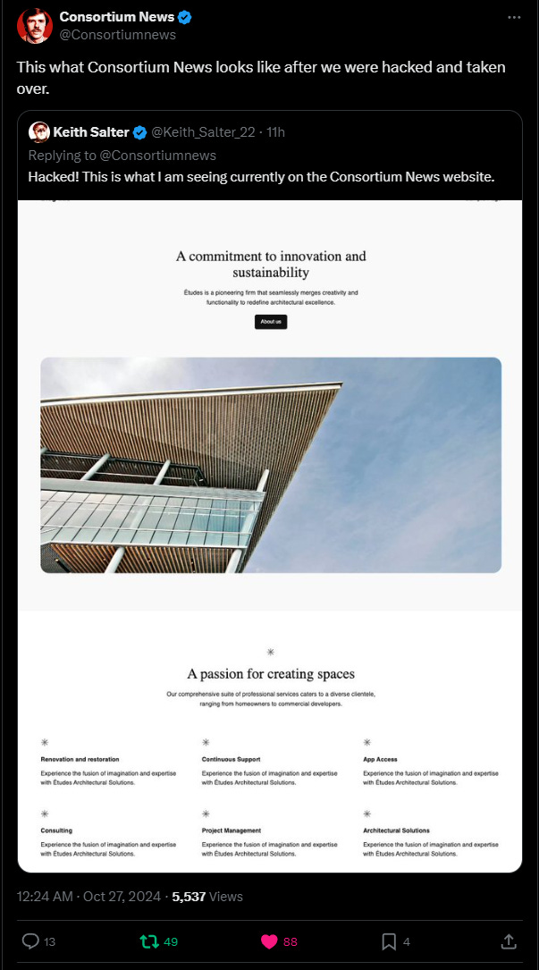 UPDATE: Consortium News Website is Back! | BREAKING: Consortium News ...