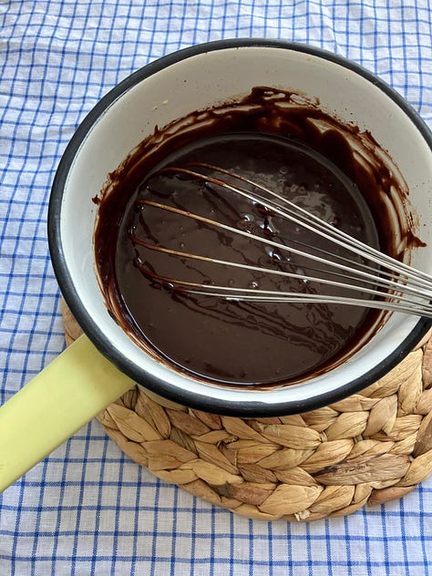 melted chocolate split