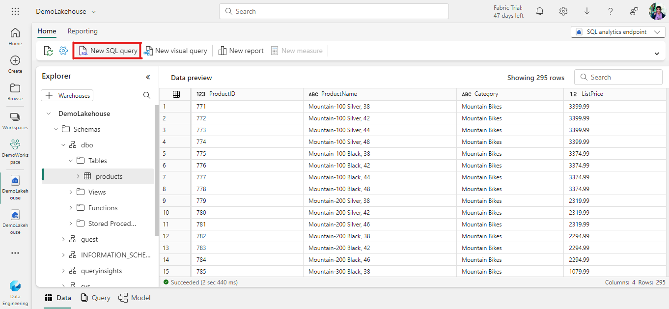Ingest clean data into MS Fabric Lakehouse