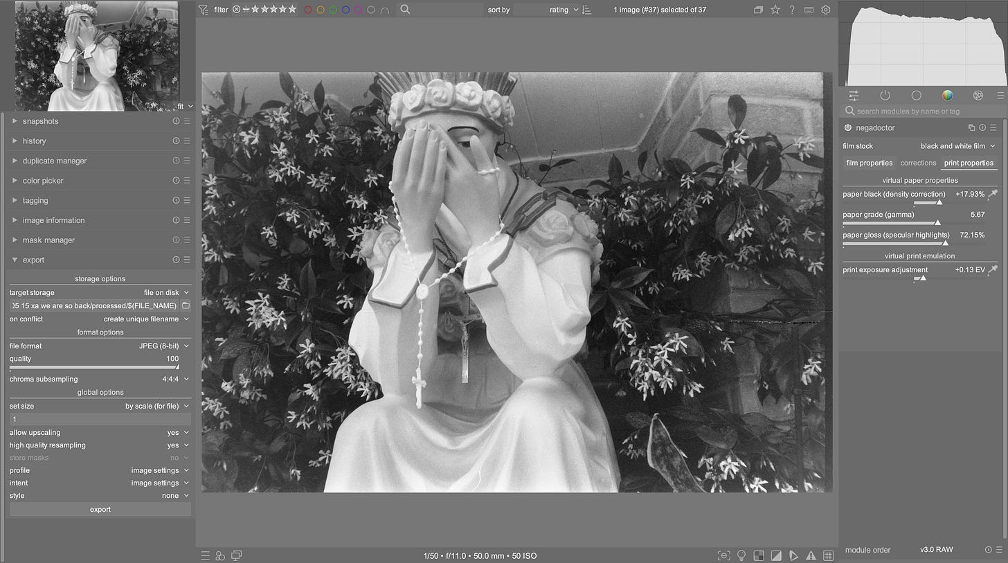 darktable monochrome