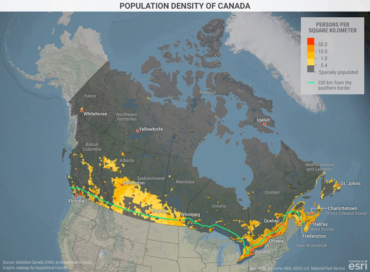 Why Is Canada’s Population so Concentrated?
