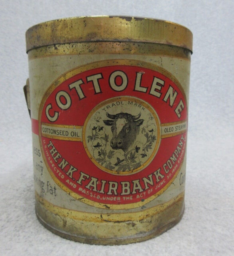 Cottolene, the 'pure' vegetable oil that also contains beef