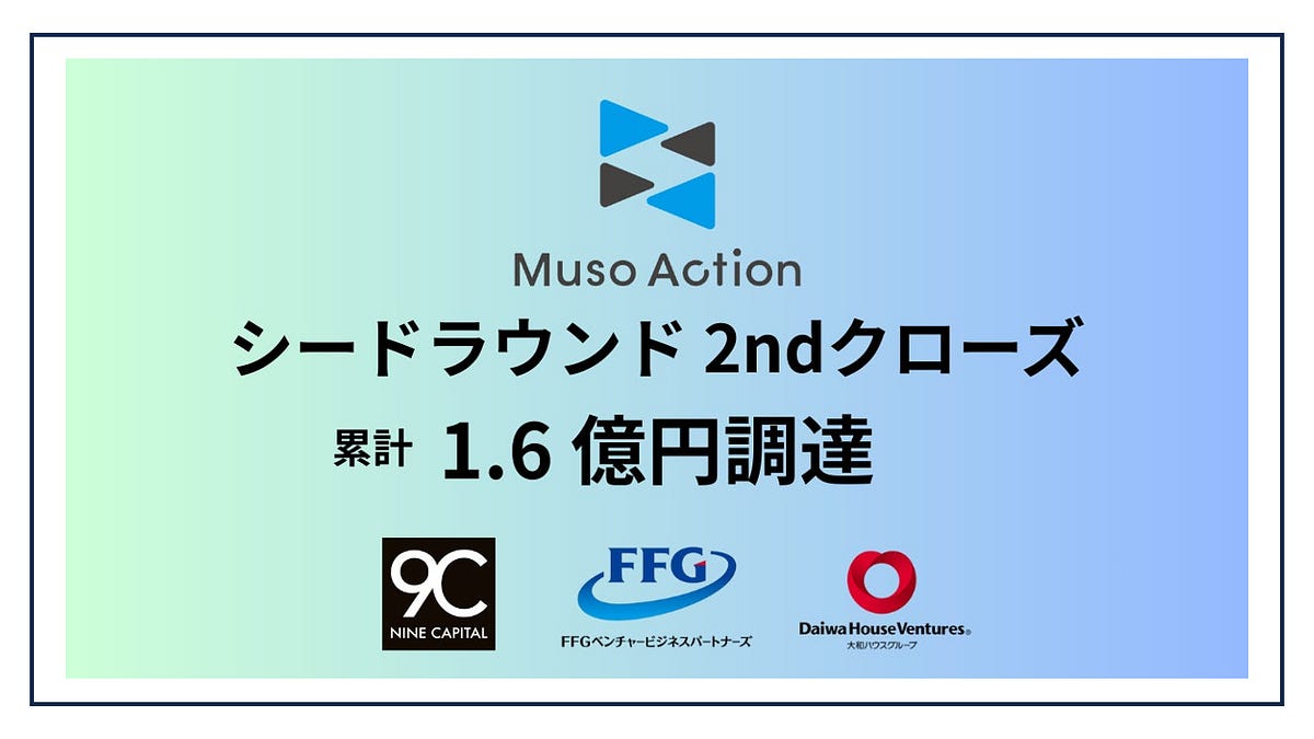 Muso Action Secures Second Seed Tranche, Bringing Total Funding to ¥160 ...