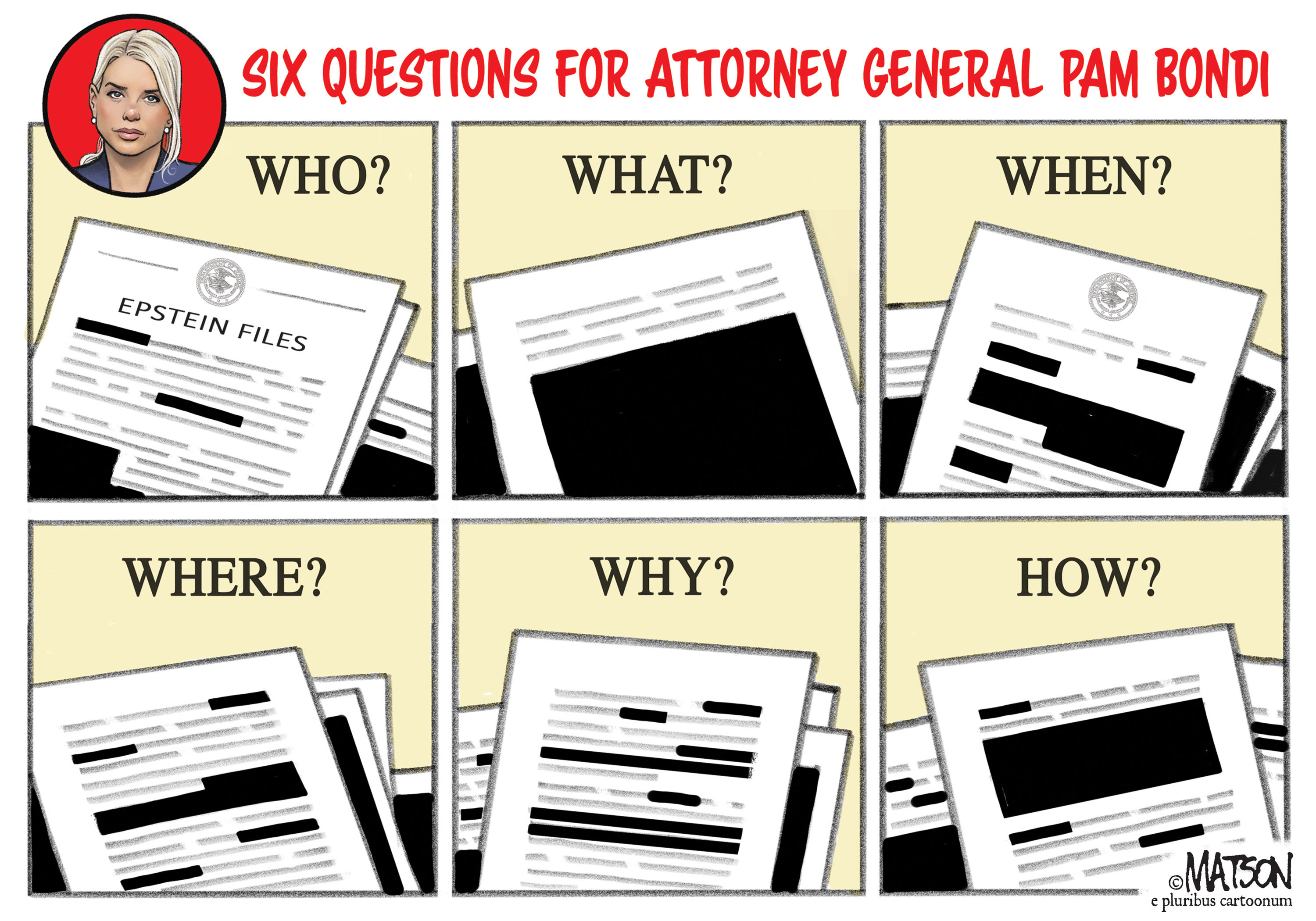 Six Questions for Pam Bondi - by RJ Matson - The Contrarian