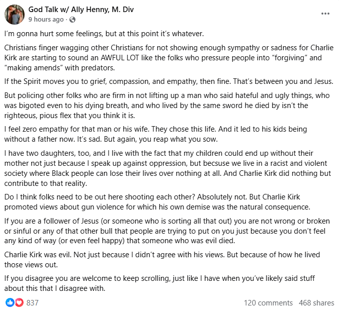 ‘Witness BCC’ VP Ally Henny Says Charlie Kirk Was a Demon: ‘I Feel ZERO ...