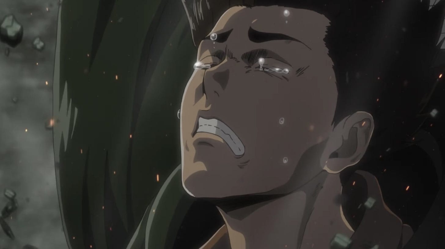 attack on titan crying