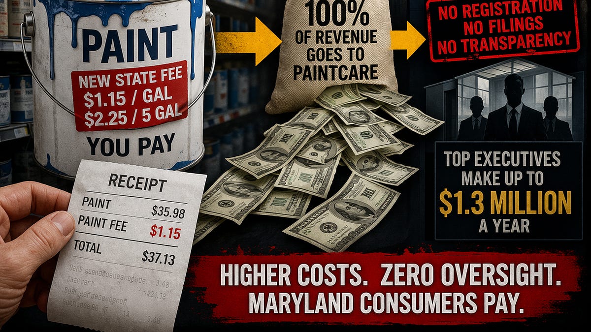 Maryland's 'Paint Fee' (Tax) Goes to Unregistered Non-Profit