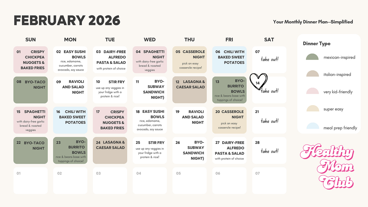 February Meal Plan📆 - by Danielle Brown - HealthyMom Club