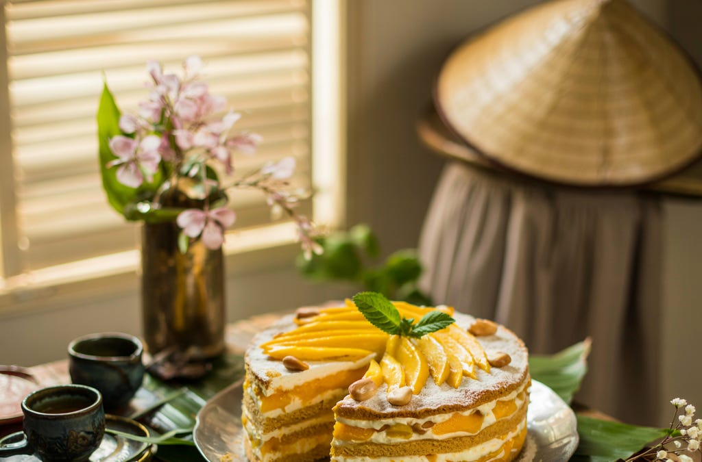 mango flower cake