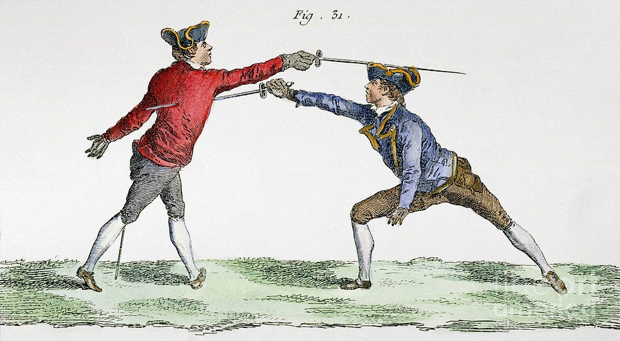 Dueling - Dr. Benjamin Franklin, LL.D., F.R.S.