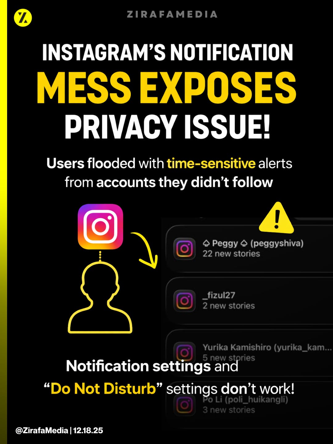 Instagram Bug: Story Notifications From Non-Followed Accounts