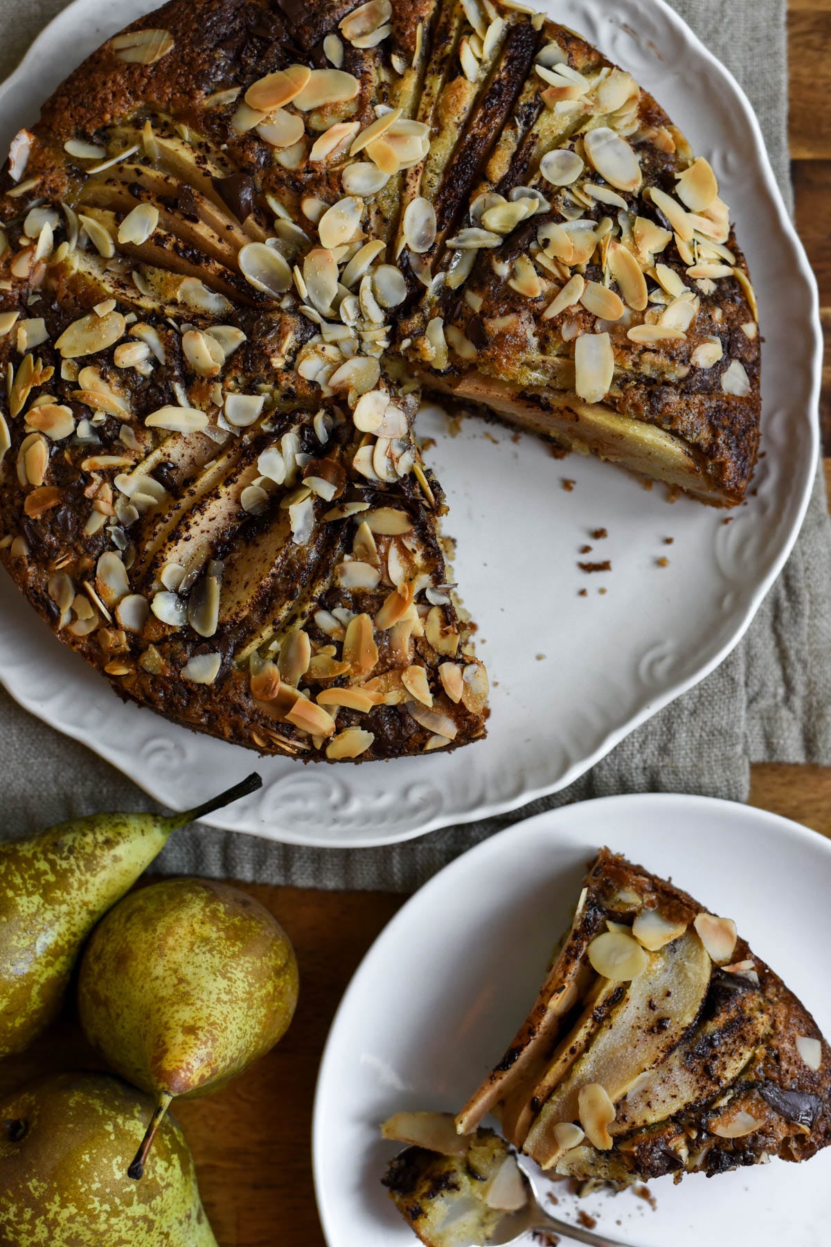 Almond Chocolate Pear Cake - by Audrey Le Goff