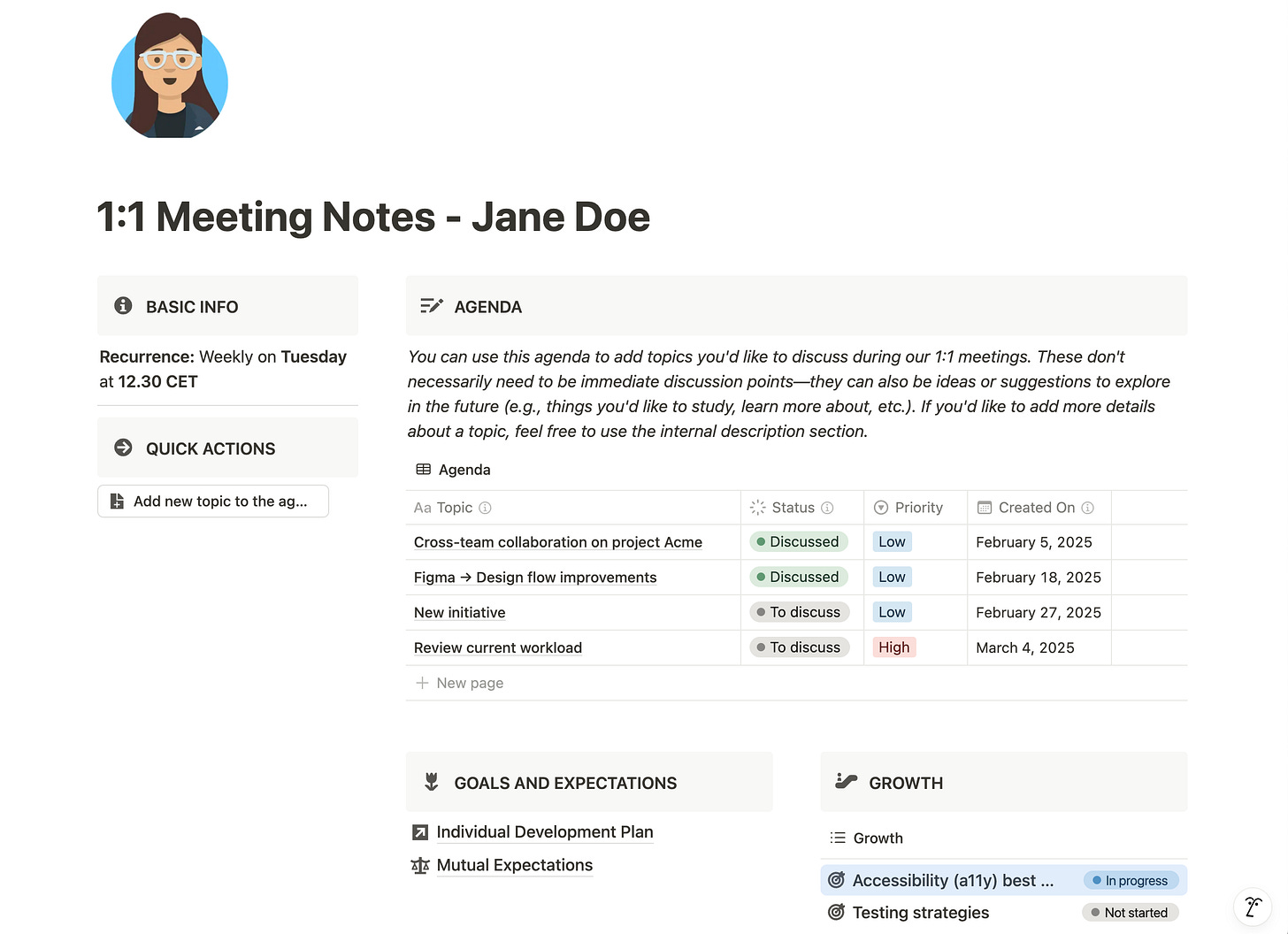 A free 1:1 Meeting Template to boost growth and align expectations