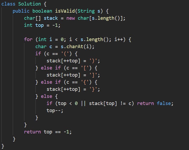 LeetCode #10: Valid Parentheses