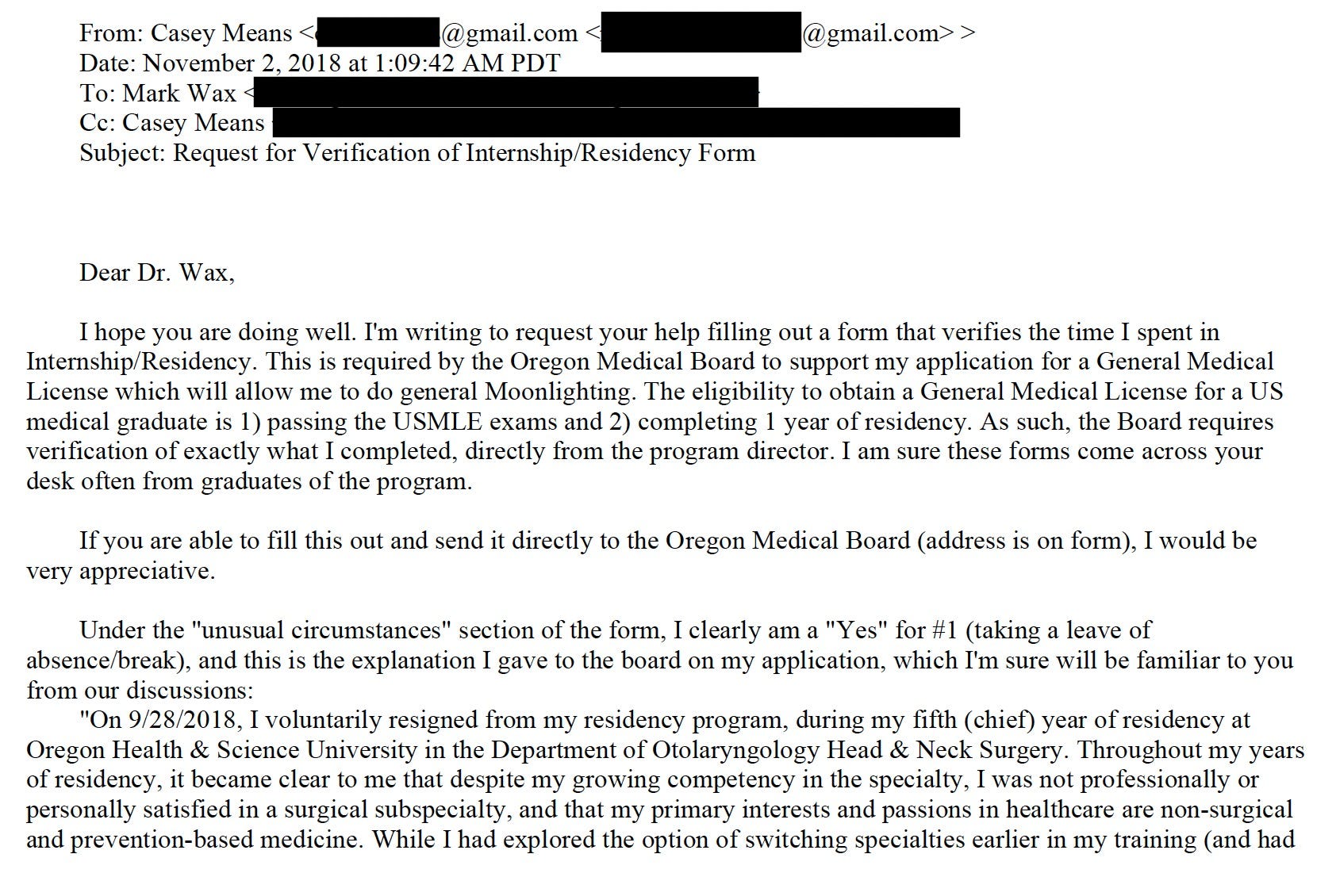 Surgeon General Nominee Casey Means' Reasons For Quitting Her Residency ...
