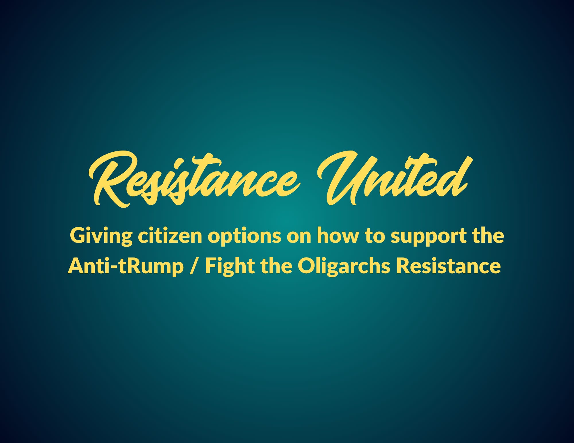 Resistance United gives Americas optional ways to support the movement!