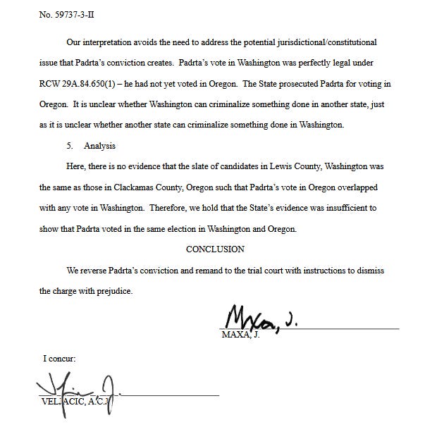 WA State Leftist Court Overturns "Dual Voting" Conviction - It is OK to ...