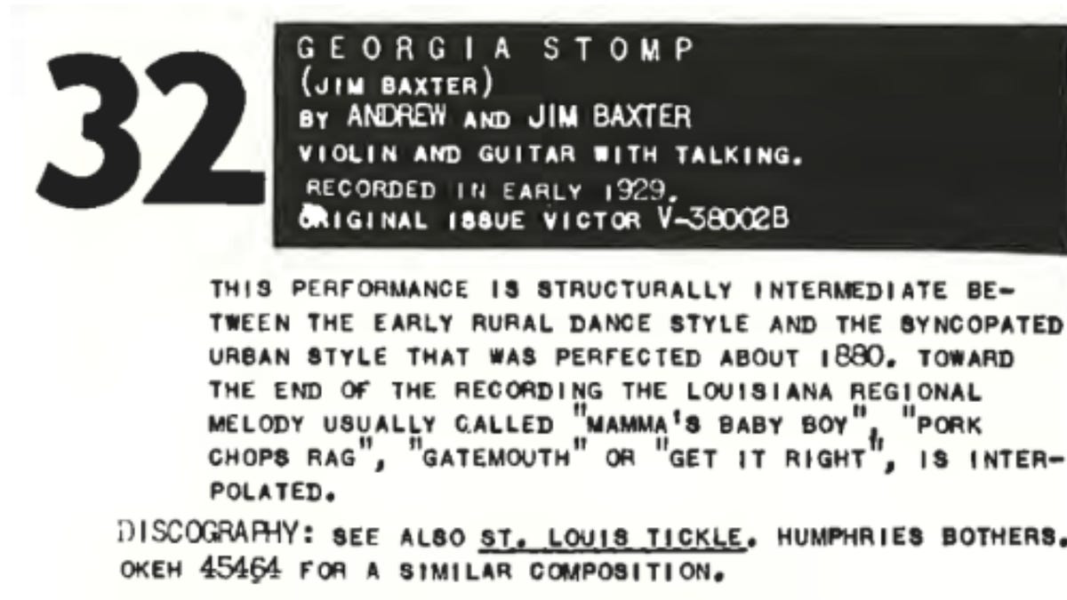 Georgia Stomp by Andrew and Jim Baxter [Anthology Revisited - Song 32]