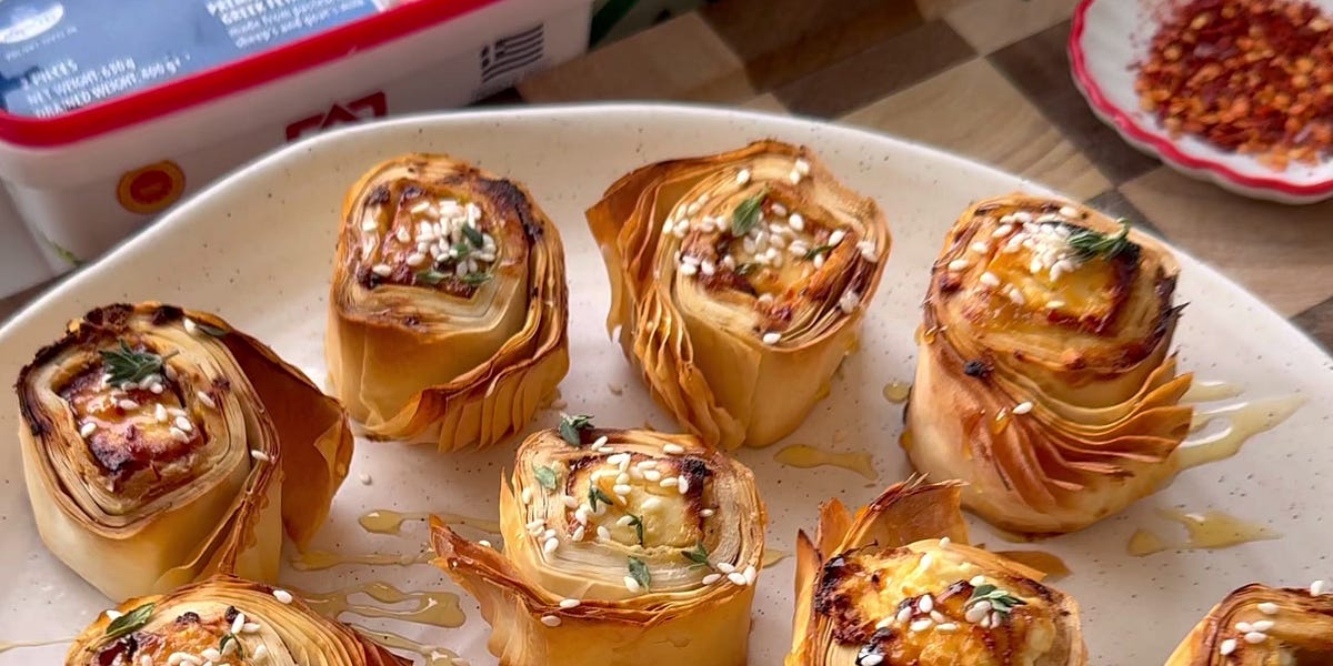 Hot Honey & Feta Filo Bites 🔥 - Recipes by Victoria