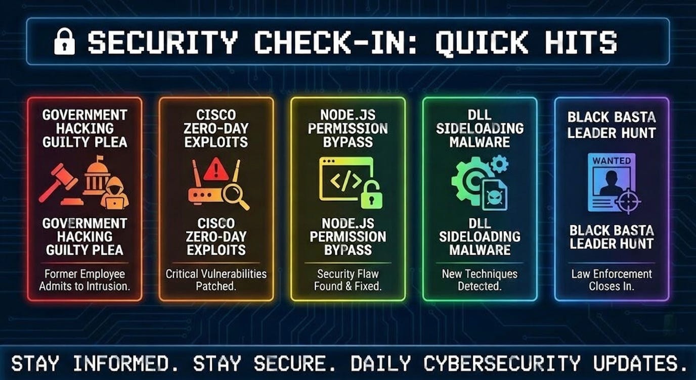 Security Check-in Quick Hits: Government Hacking Guilty Plea, Cisco ...