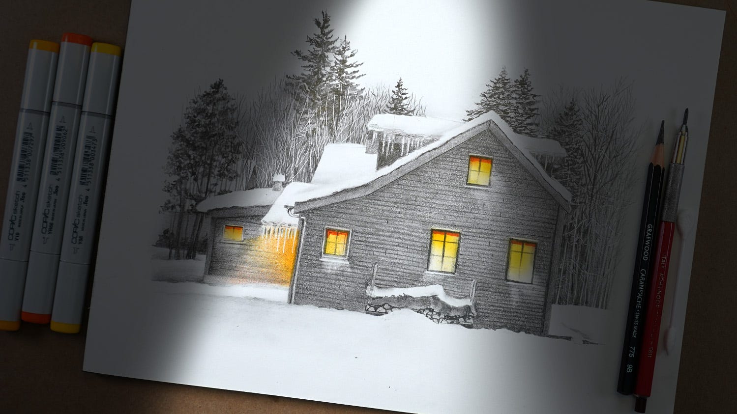 12 steps in my graphite drawing process - by Sandy Allnock