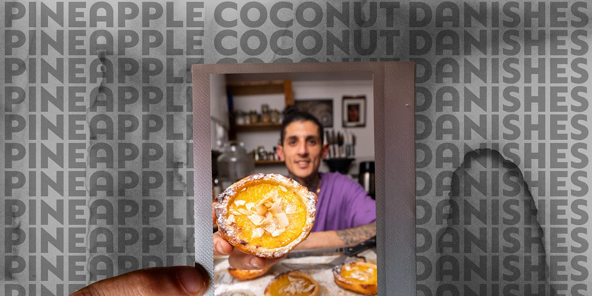Pineapple Coconut Danishes - by Tomaso Mannu - Mensch Chef