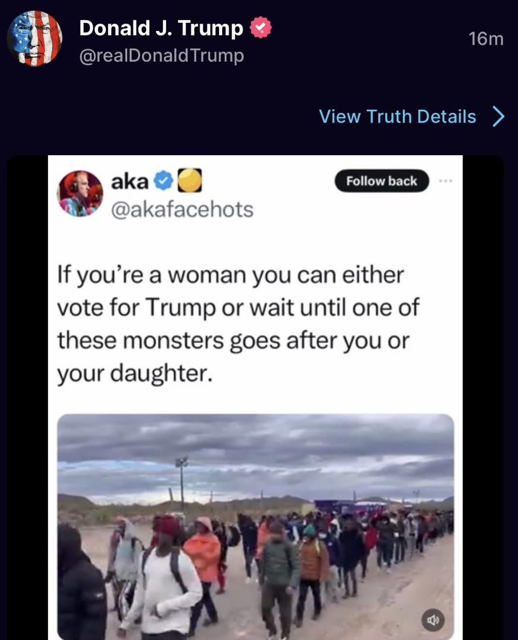 Racist Orange Hitler demonizes immigrants as "savage monsters."