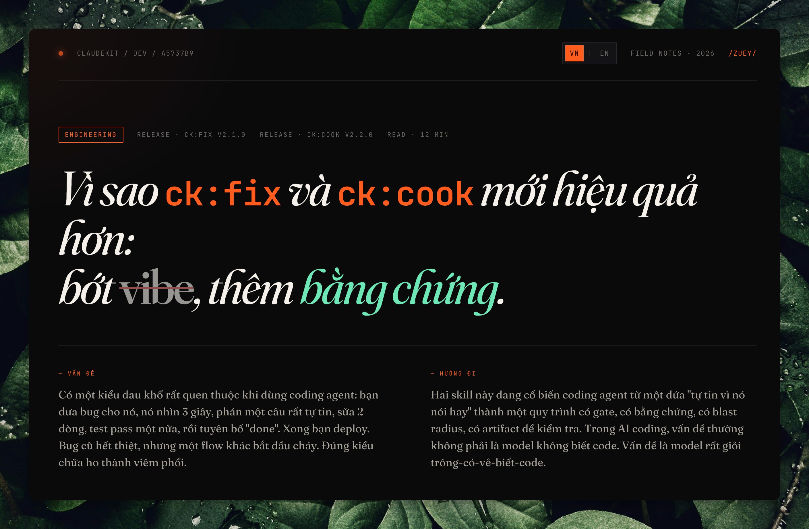 ClaudeKit - FIX và COOK skills vừa được nâng cấp lớn!