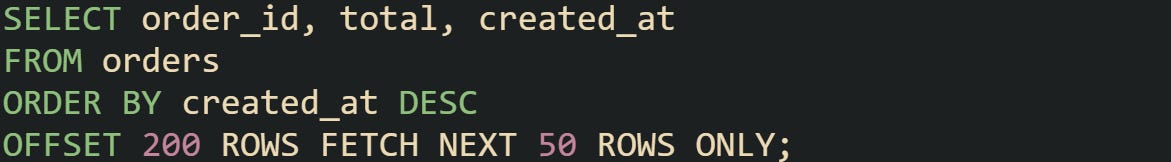 Filter Rows by Row Number for Pagination Queries