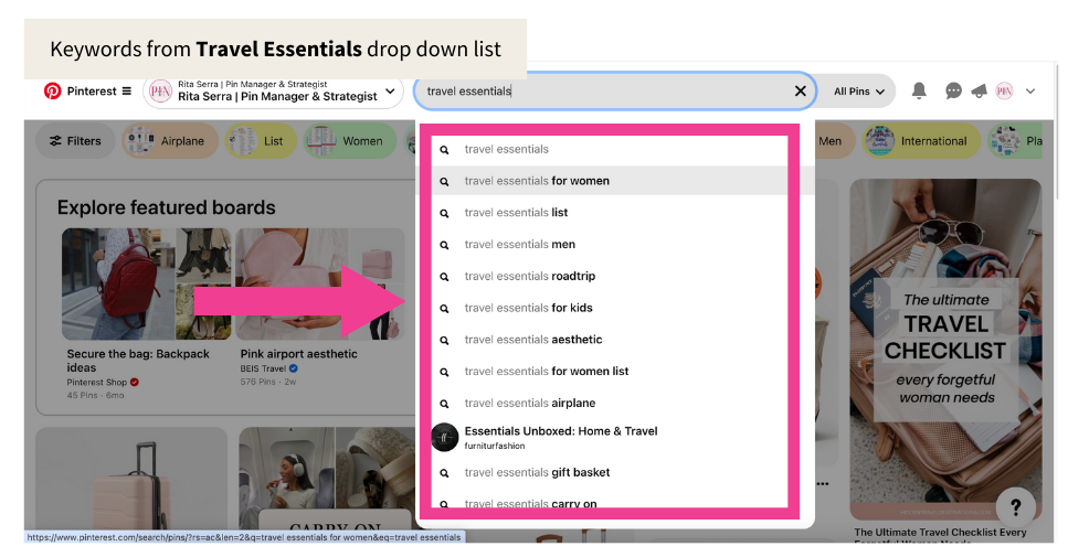 How to find Keywords on Pinterest - by Rita Serra