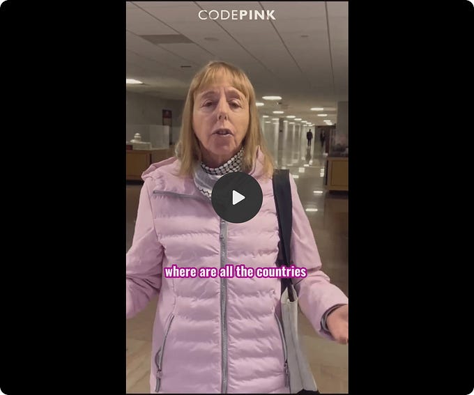Medea Benjamin (@medeabenjamin): "Once again, Israel bombs Gaza ...