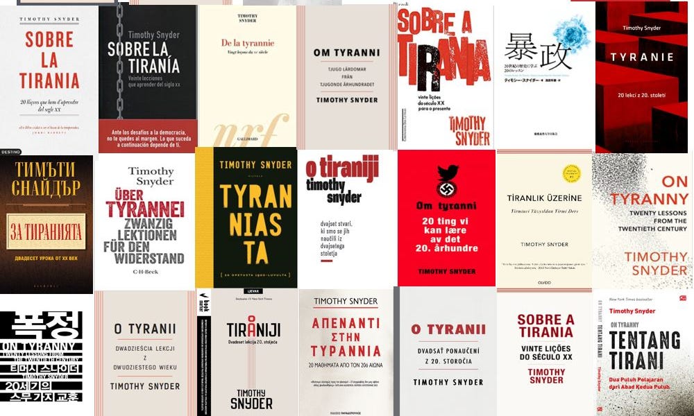 Twenty Lessons On Tyranny - by Timothy Snyder