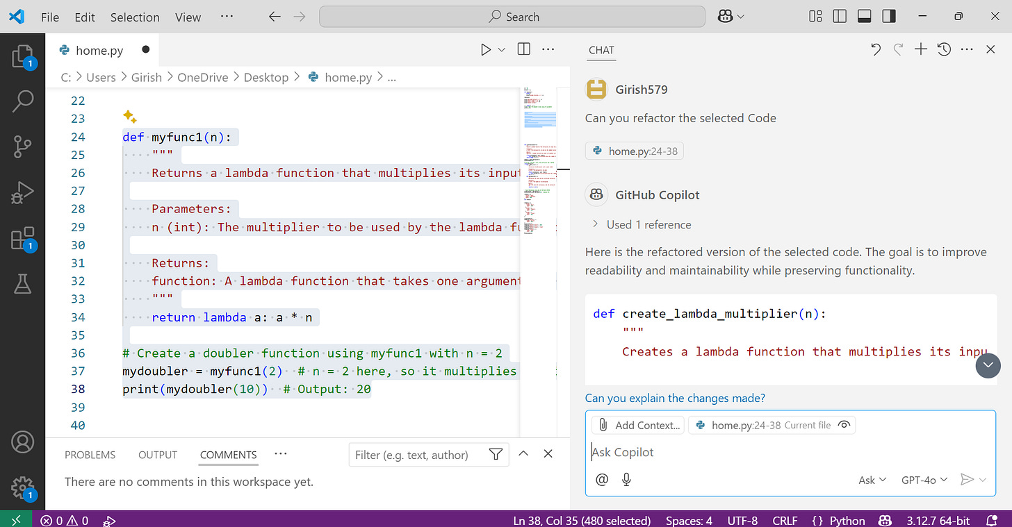 Unleashing GitHub Copilot in Visual Studio Code: A Developer’s AI Assistant for Python and Beyond