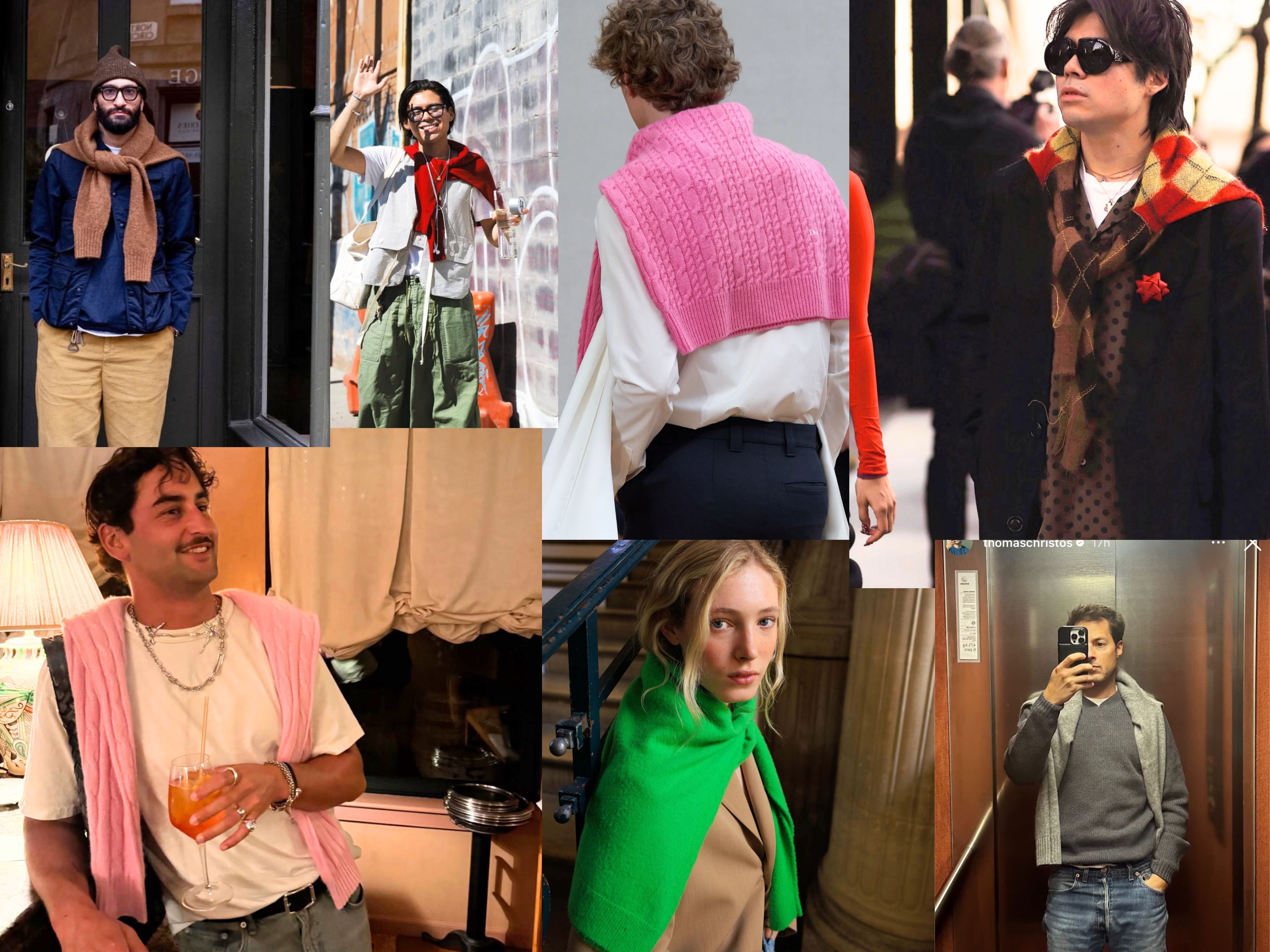 The Outfit-Altering Alchemy of Draping a Sweater Over Your Shoulders