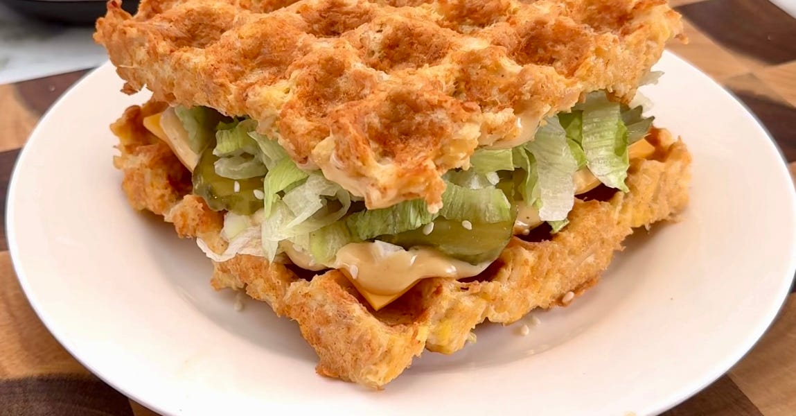 CHICKEN BIG MAC WAFFLE 🍔 - Recipes by Victoria