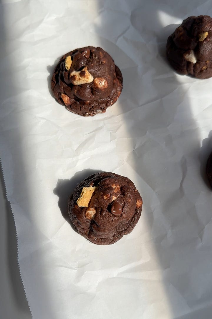 double chocolate smores cookie - by michelle