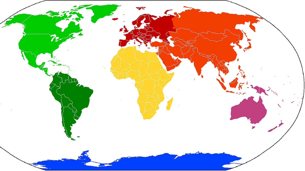 ¿Cuántos continentes hay en el mundo?