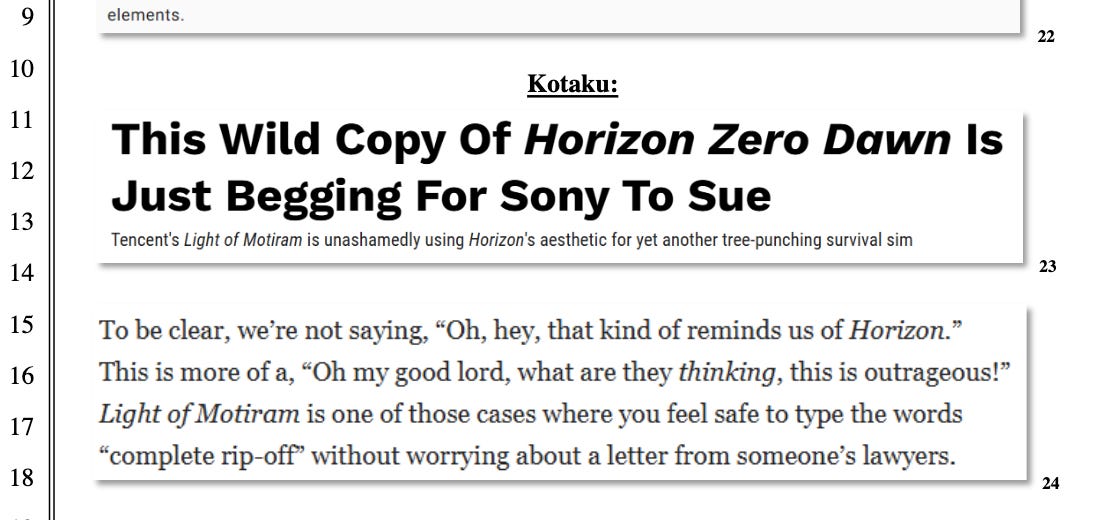 Sony sues Tencent over "slavish clone" of Horizon games