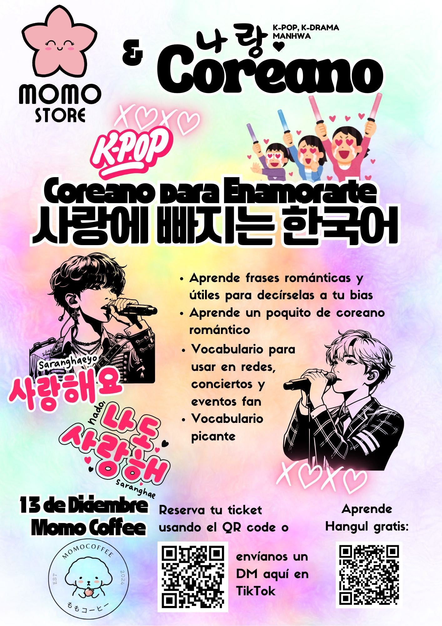 Evento K-pop en Barcelona: Coreano para enamorarte en Momo Coffee