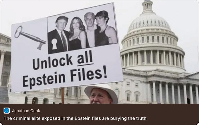 Jonathan Cook (@jonathancook): "A handful of Epstein’s most disposable ...