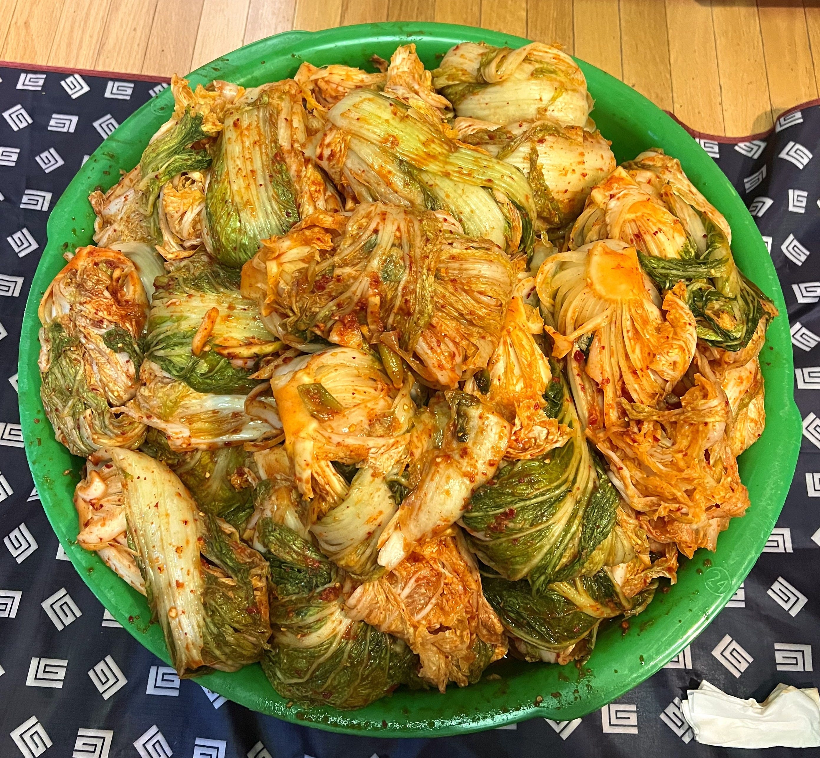 my family made 80+ pounds of kimchi in a day