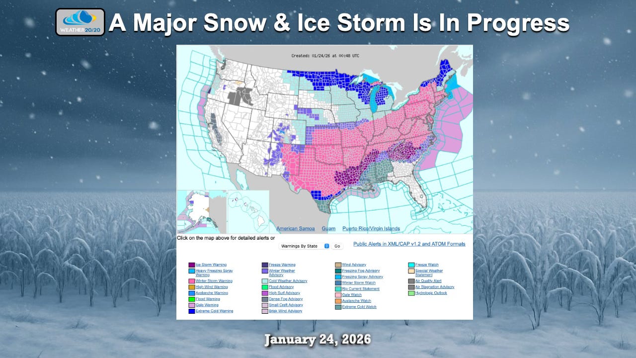 A Major Snow & Ice Storm Is Unfolding — Right on Schedule