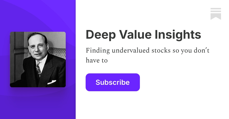 Deep Value Insights | Noel Wieder | Substack