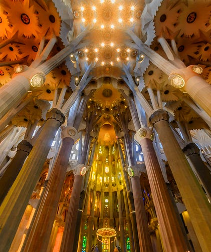 Antoni Gaudí – The ceilings and pillars of La Sagrada Familia