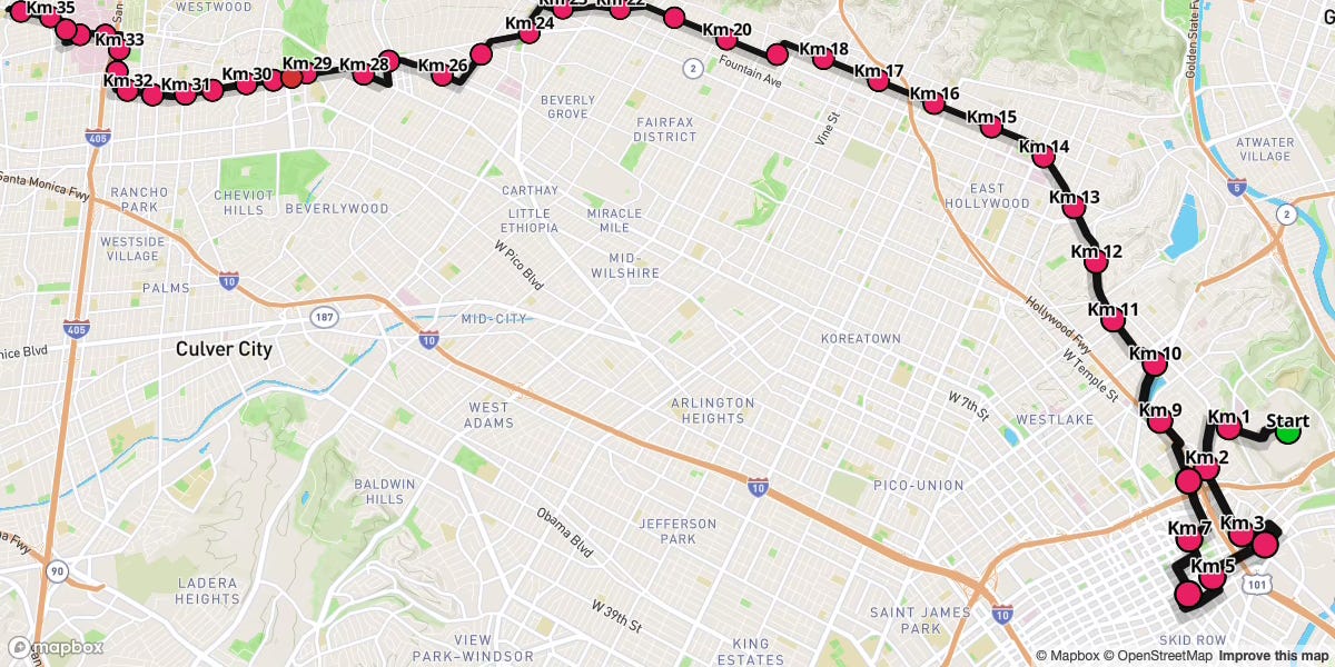The 2025 Los Angeles Marathon Course Guide - Metric Edition (Kilometers ...