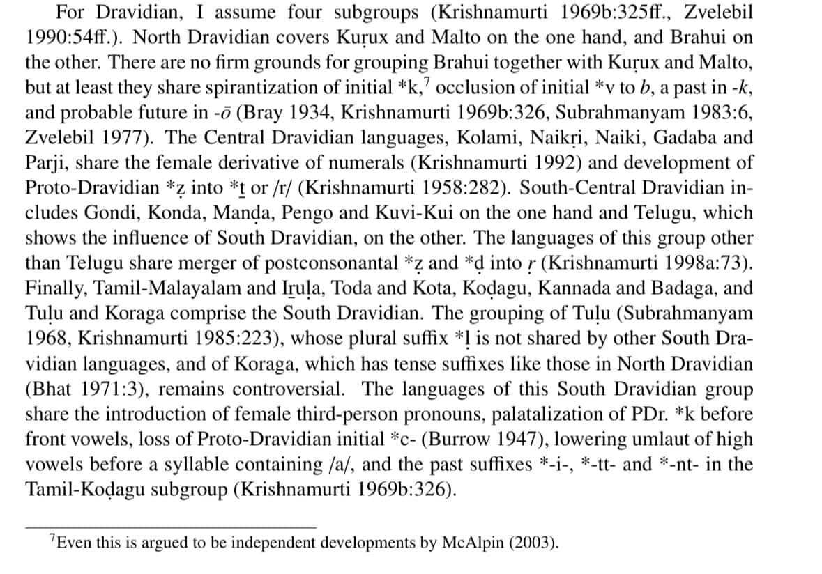 The Origins and Evolution of The Dravidian Languages