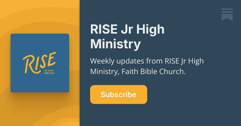 RISE Jr High Ministry | Terrell Medina | Substack