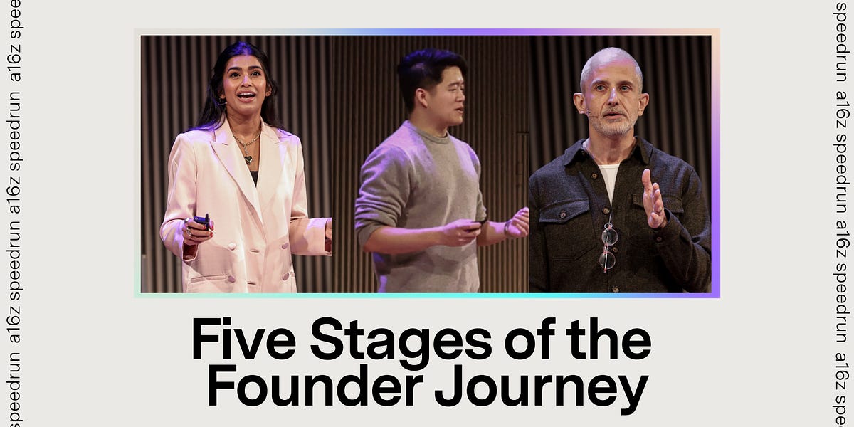 The Five Stages of the a16z speedrun Founder Journey
