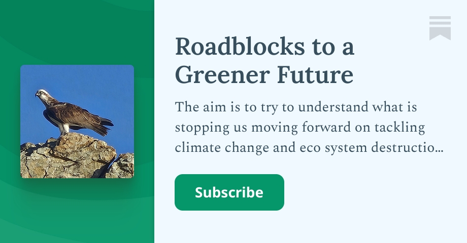 Roadblocks to a Greener Future | Dr Caroline Atkinson | Substack