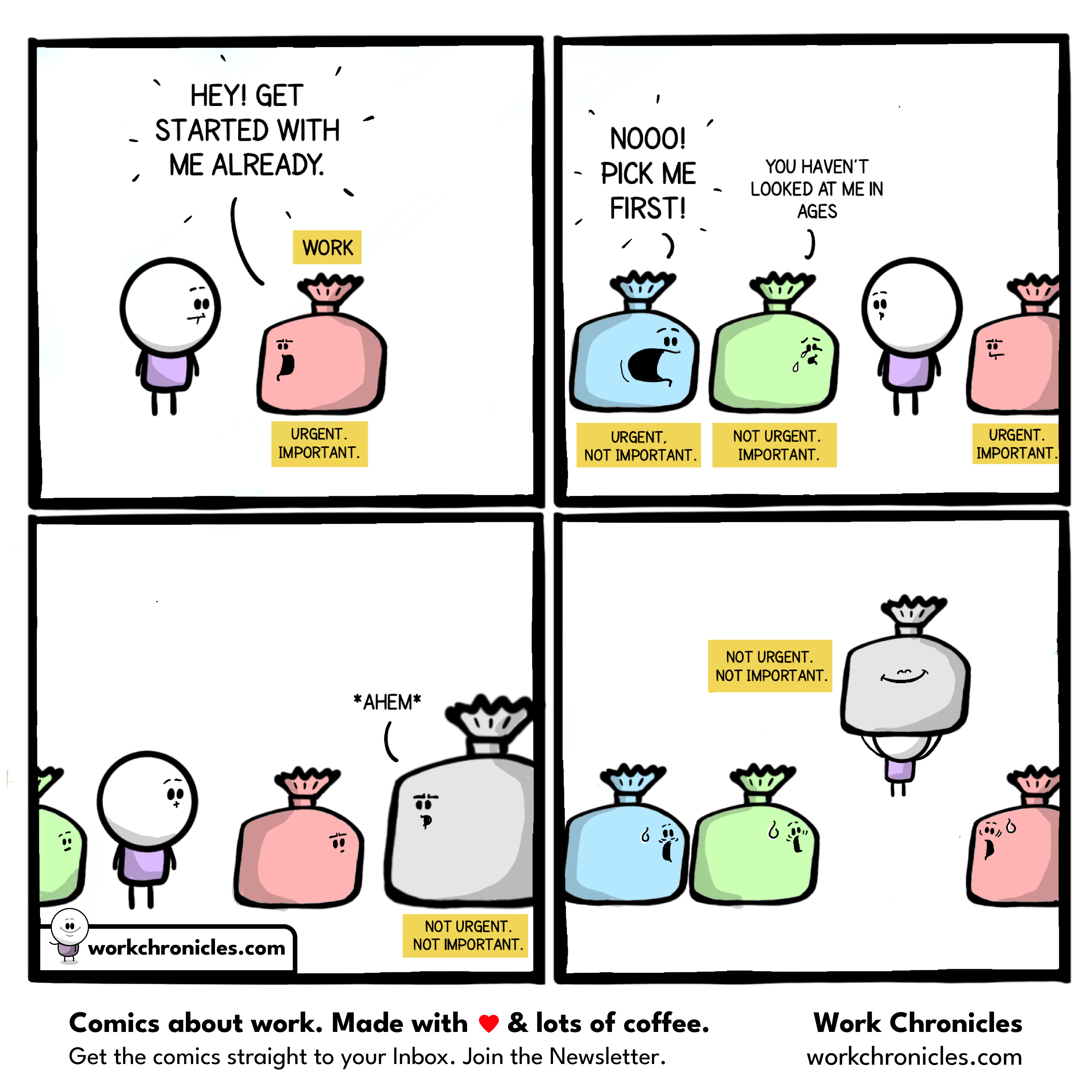 (comic) Urgent Important Matrix - Work Chronicles